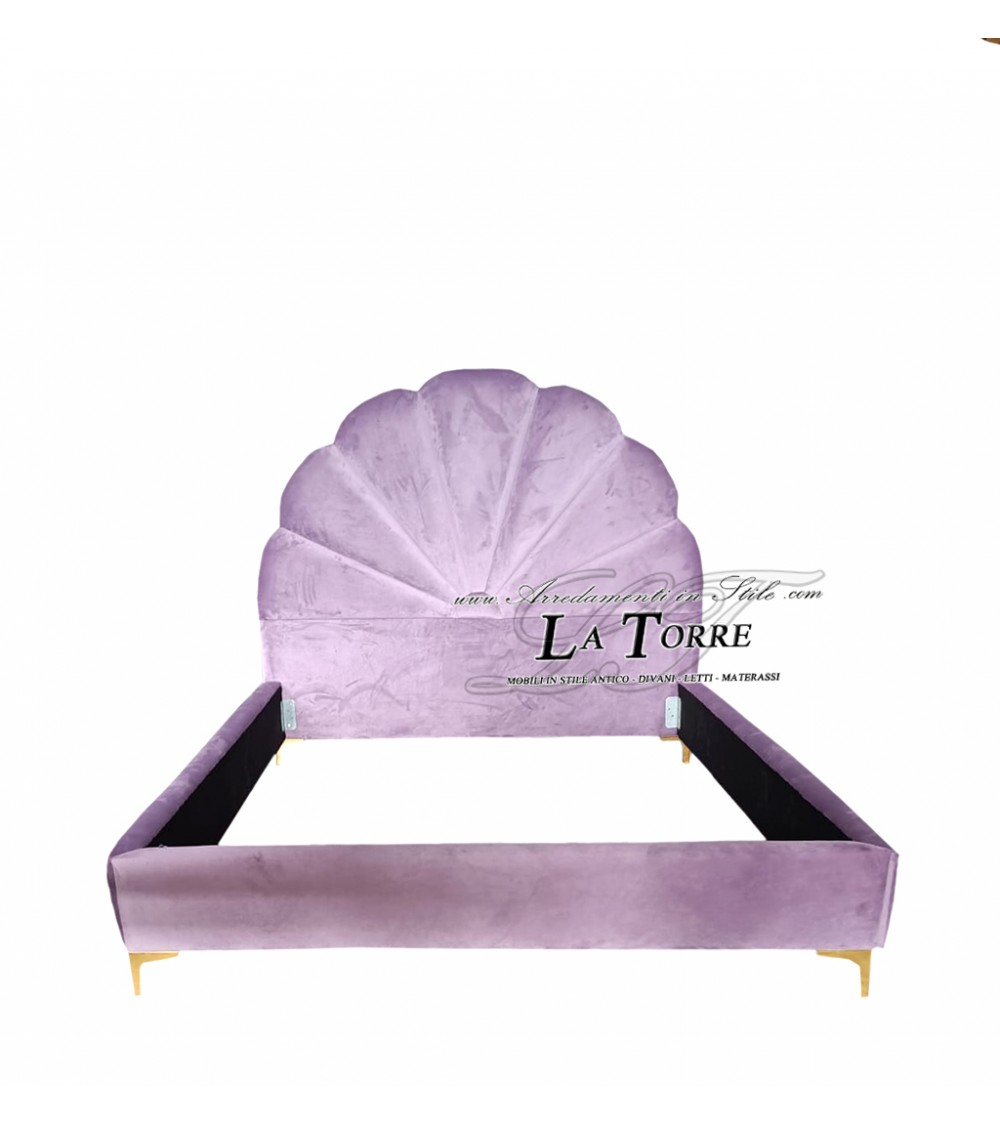 Double bed modern design in eco-leather or velvet purple container Sun ...